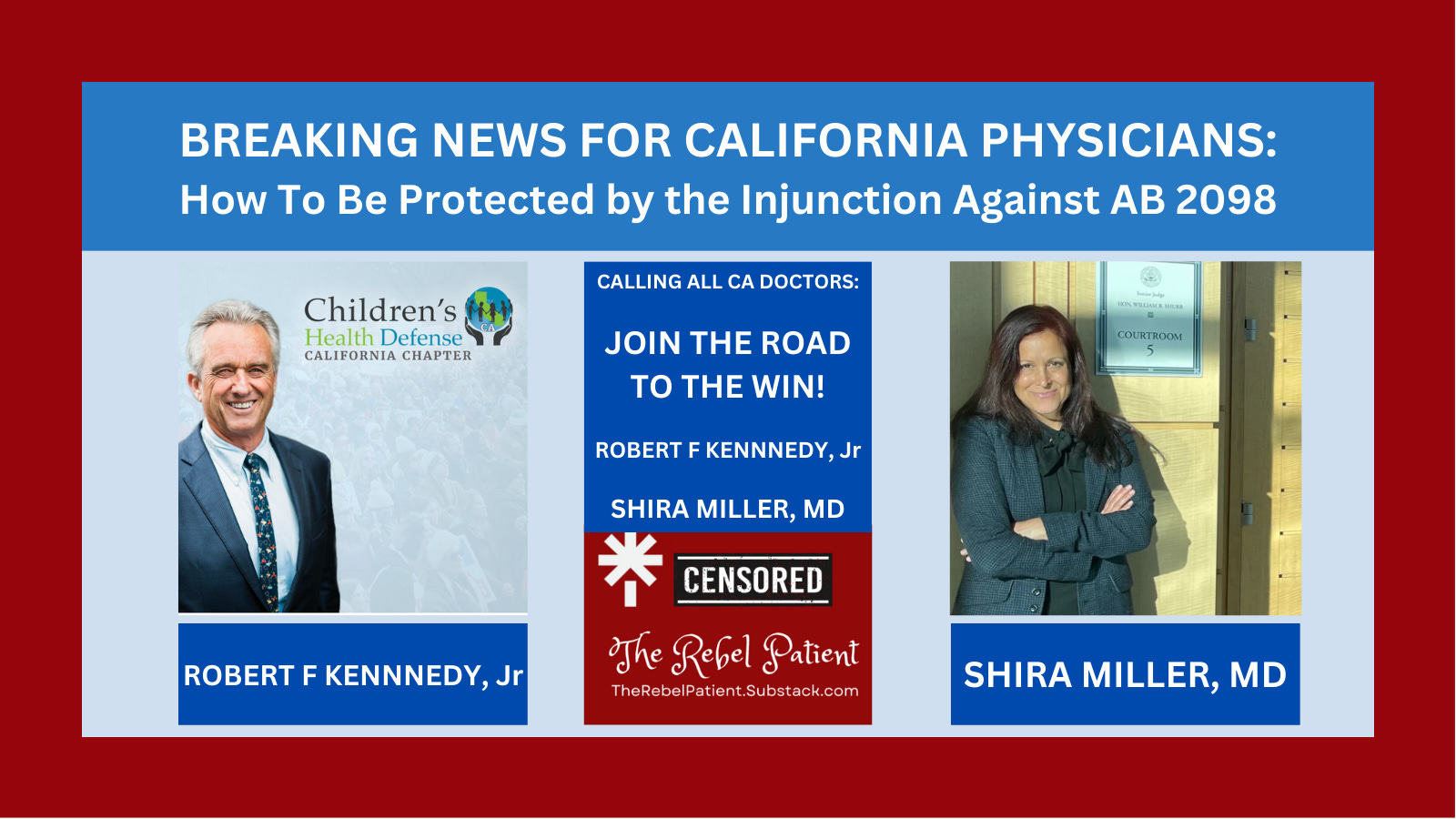 BREAKING NEWS FOR CALIFORNIA PHYSICIANS AND THE GENERAL PUBLIC: To be ...