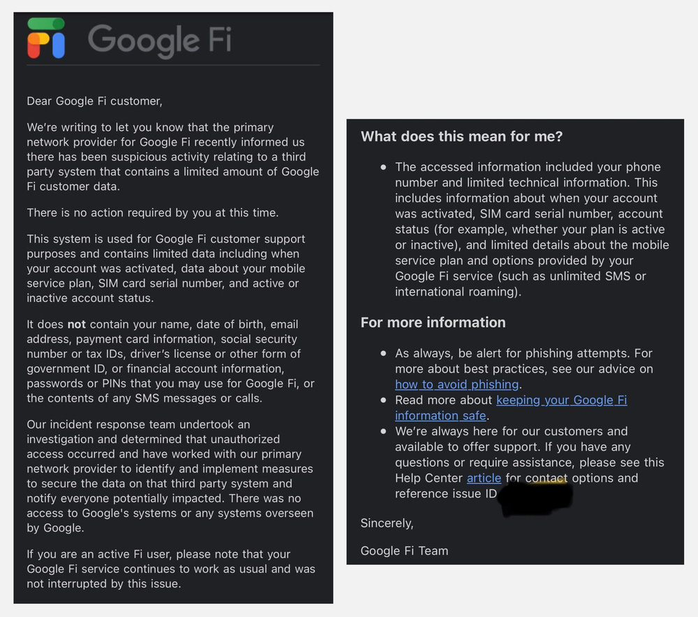 Risky Biz News: Google discloses breach of its Fi cell service