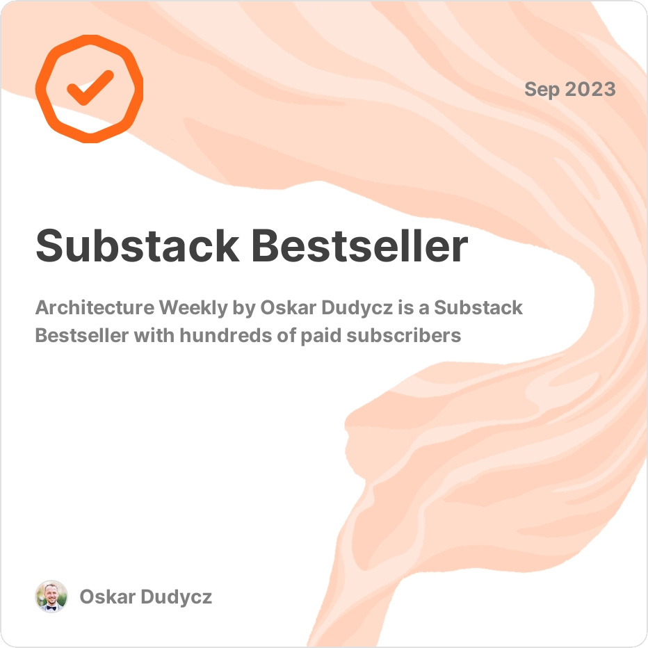 Architecture Weekly became the Substack Bestseller!