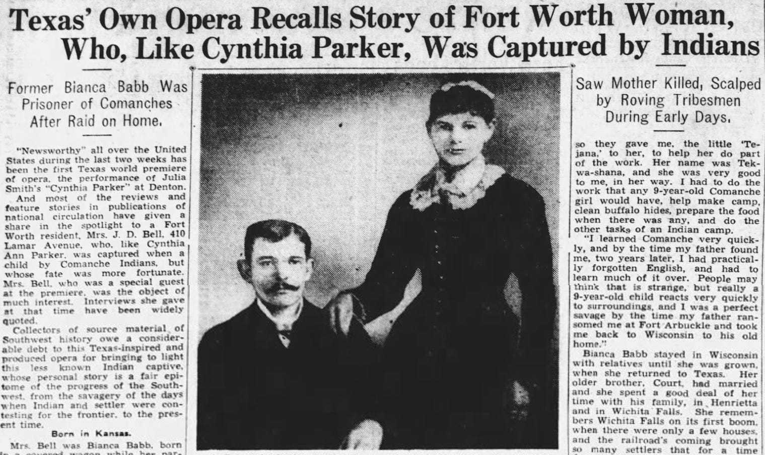 Kidnapped by the Comanche: The Harrowing Tale of Dot and Bianca