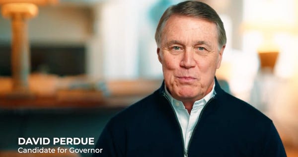 Ex-Sen. David Perdue Primarying GA Gov. Brian Kemp. It's Nasty, Brutish ...