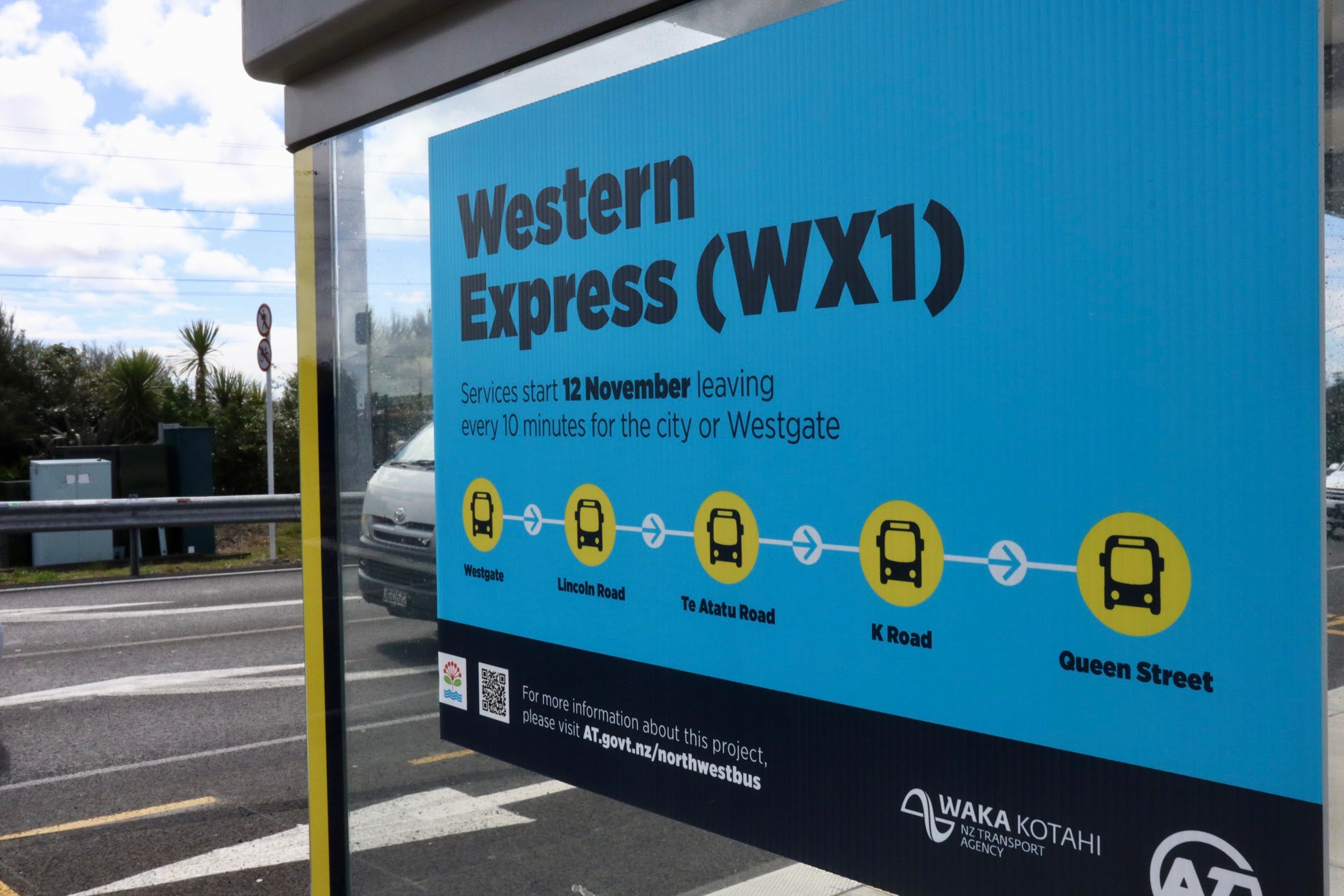 Ready for service - Western Express bus stop progress