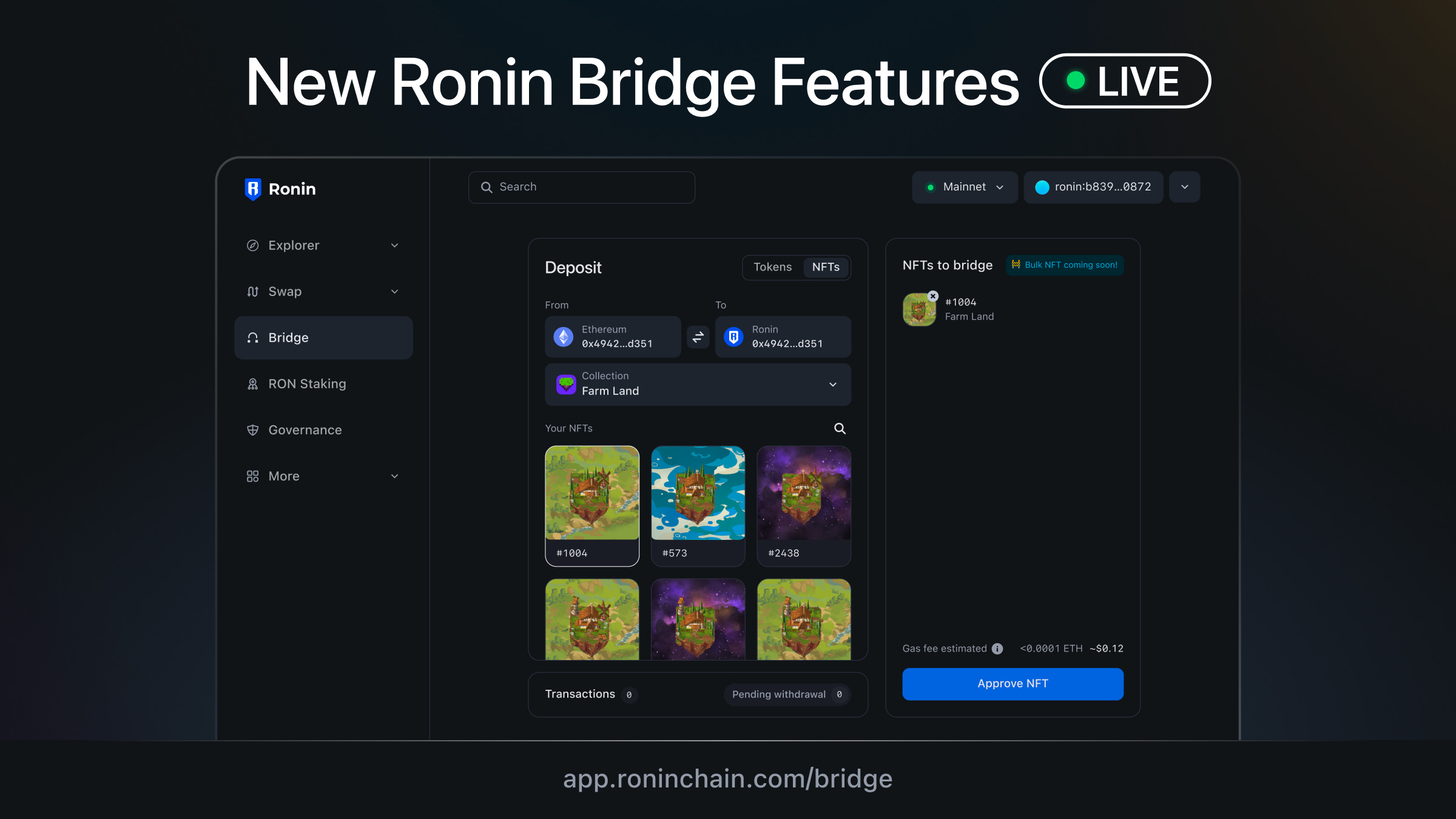 New Ronin bridge features are LIVE! - Ronin’s Newsletter
