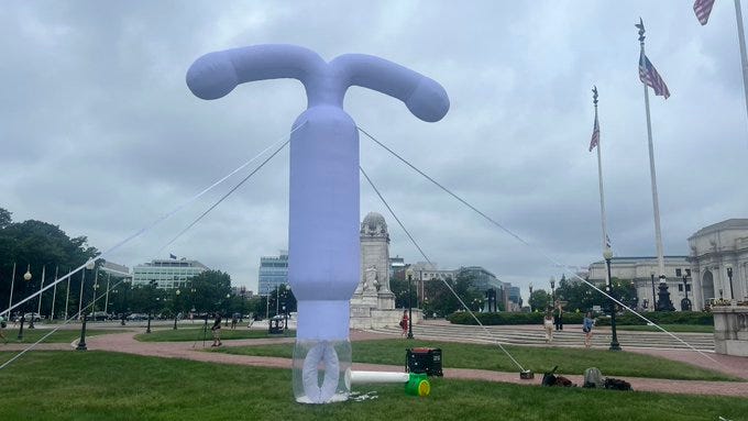 Abortion Activists Put Up Giant Inflatable IUD to Celebrate Their Agenda