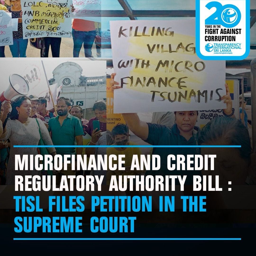 Sri Lanka: Transparency International challenges microfinance ...
