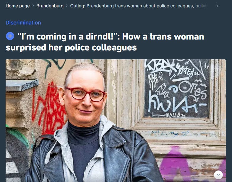 GERMANY: Transgender Police Officer Who Leads Youth Workshops Sharing ...