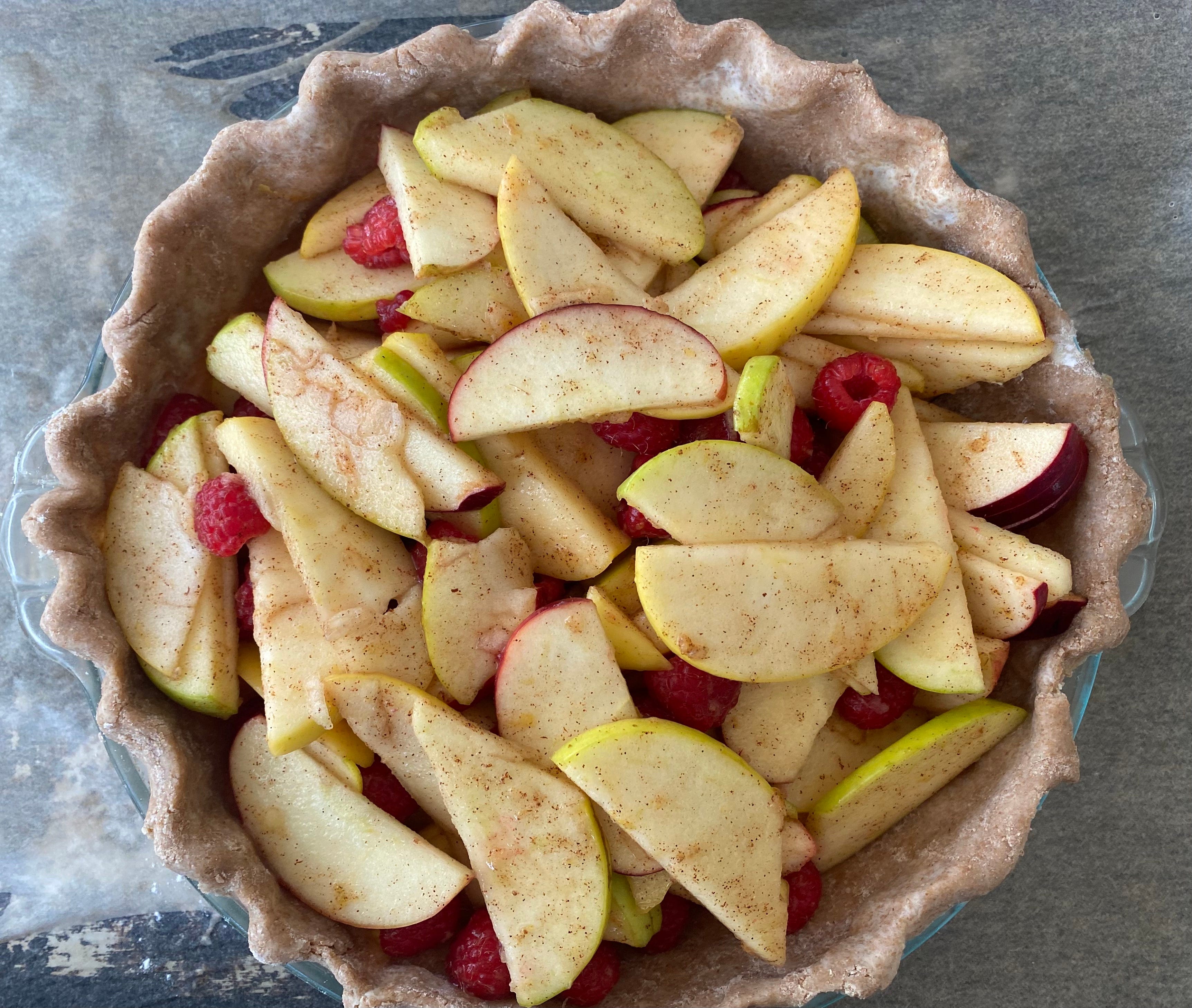 An Apple-Raspberry Crumb Pie for Springtime