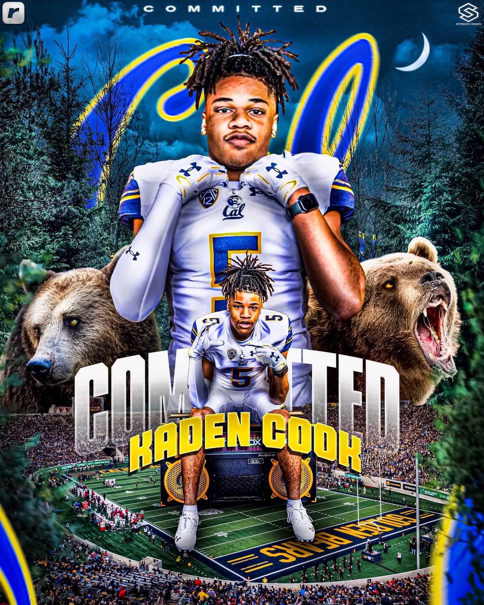Cal football lands a 2025 commit in Round Rock DB Kaden Cook