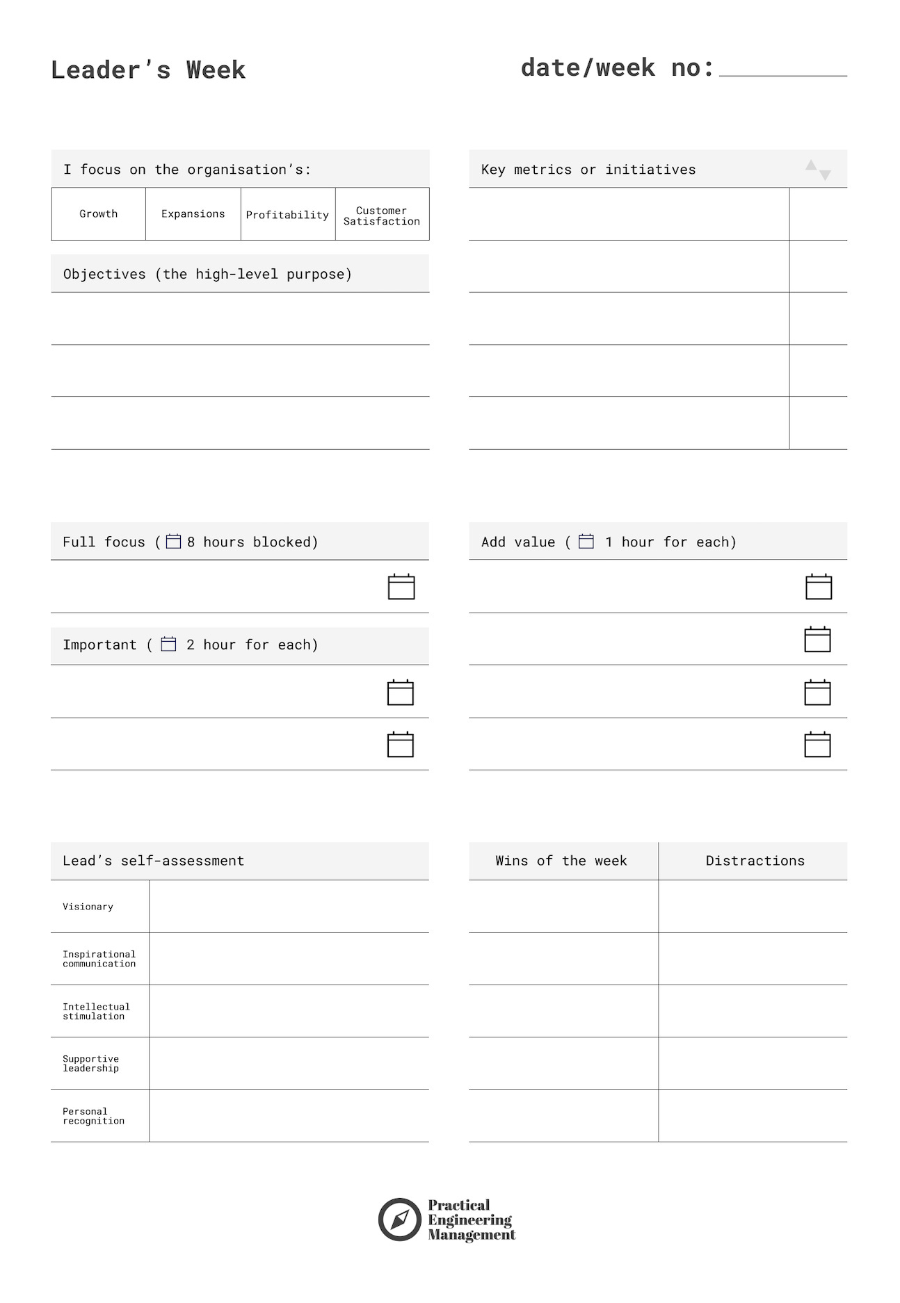 Leader's Week - how to maximize your weekly impact