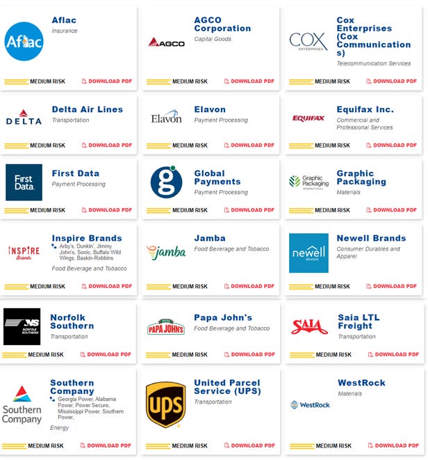 Georgia's "High Risk" ESG Companies