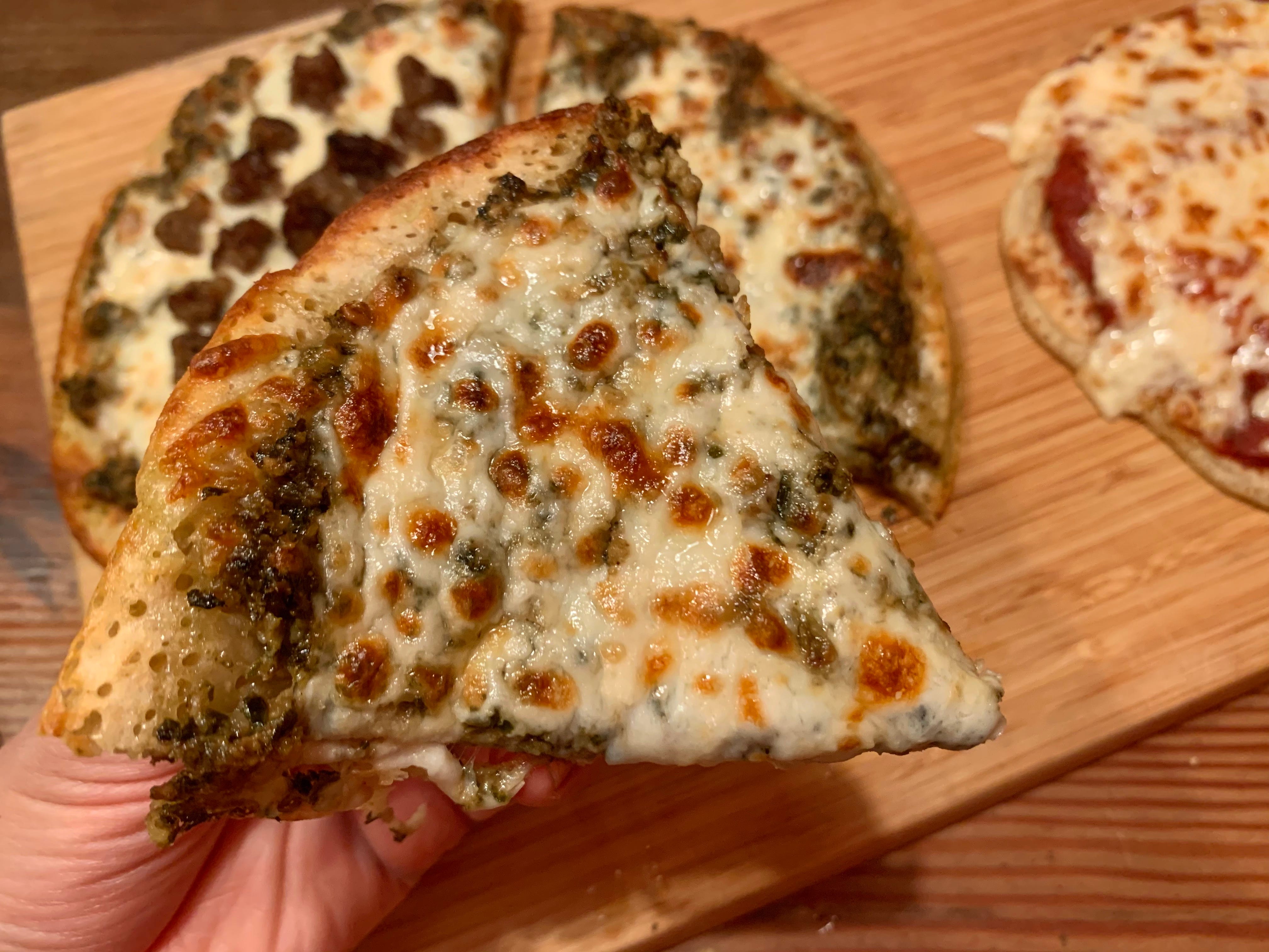 Two deep dish sourdough starter “pizzas” - by Kate Ray