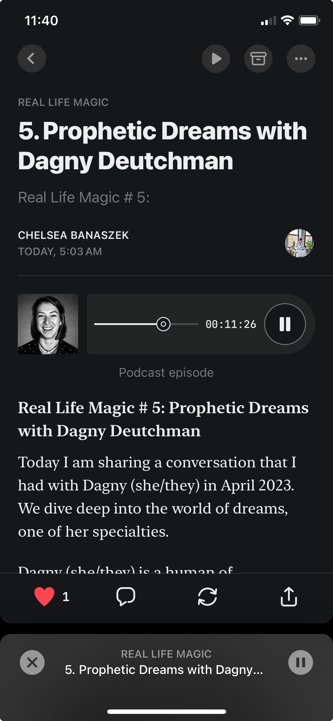 Podcast Feature: Real Life Magic - by Dagny Deutchman