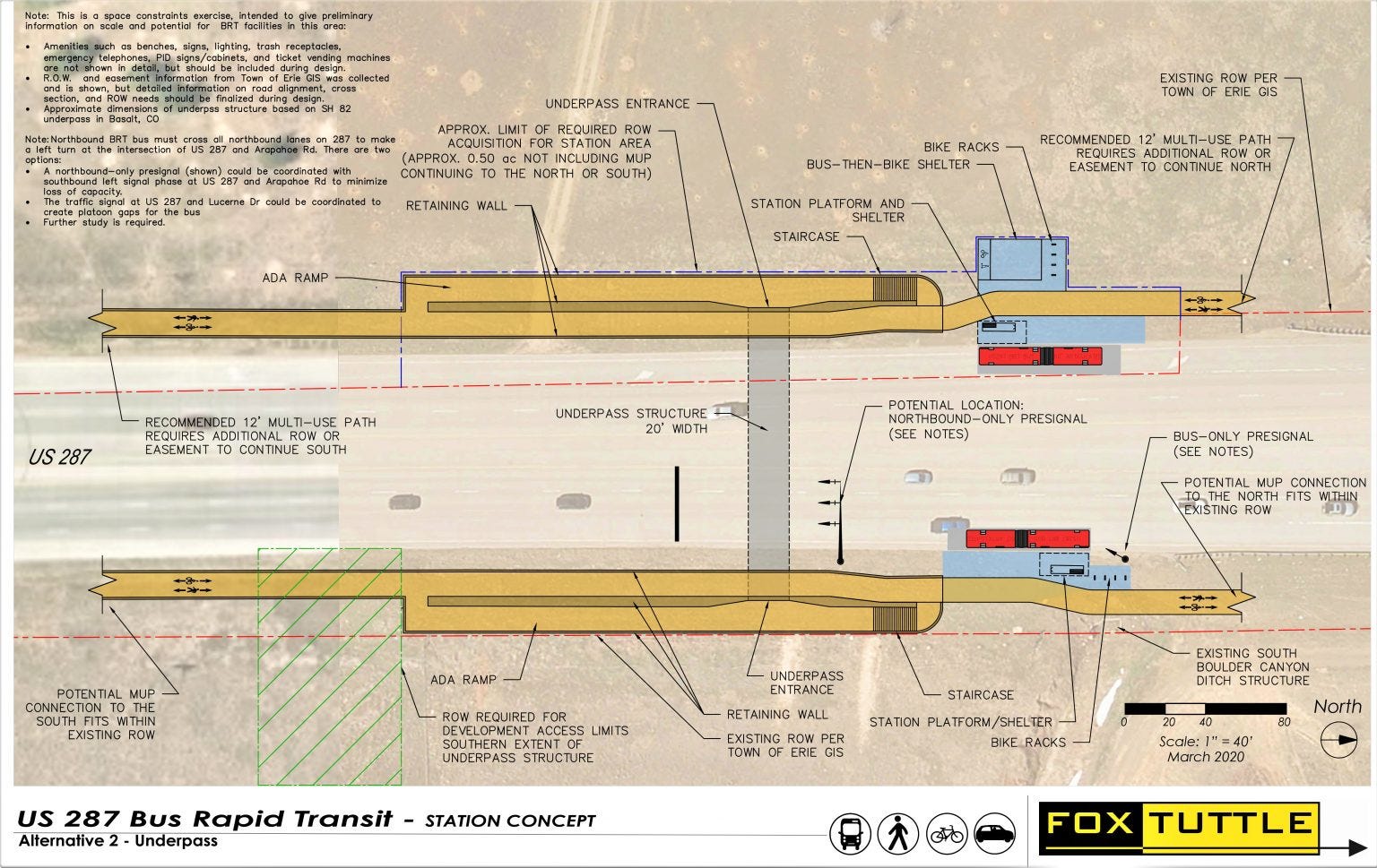 Potential Bus Rapid Transit superstation and underpass at 287 and Lucerne