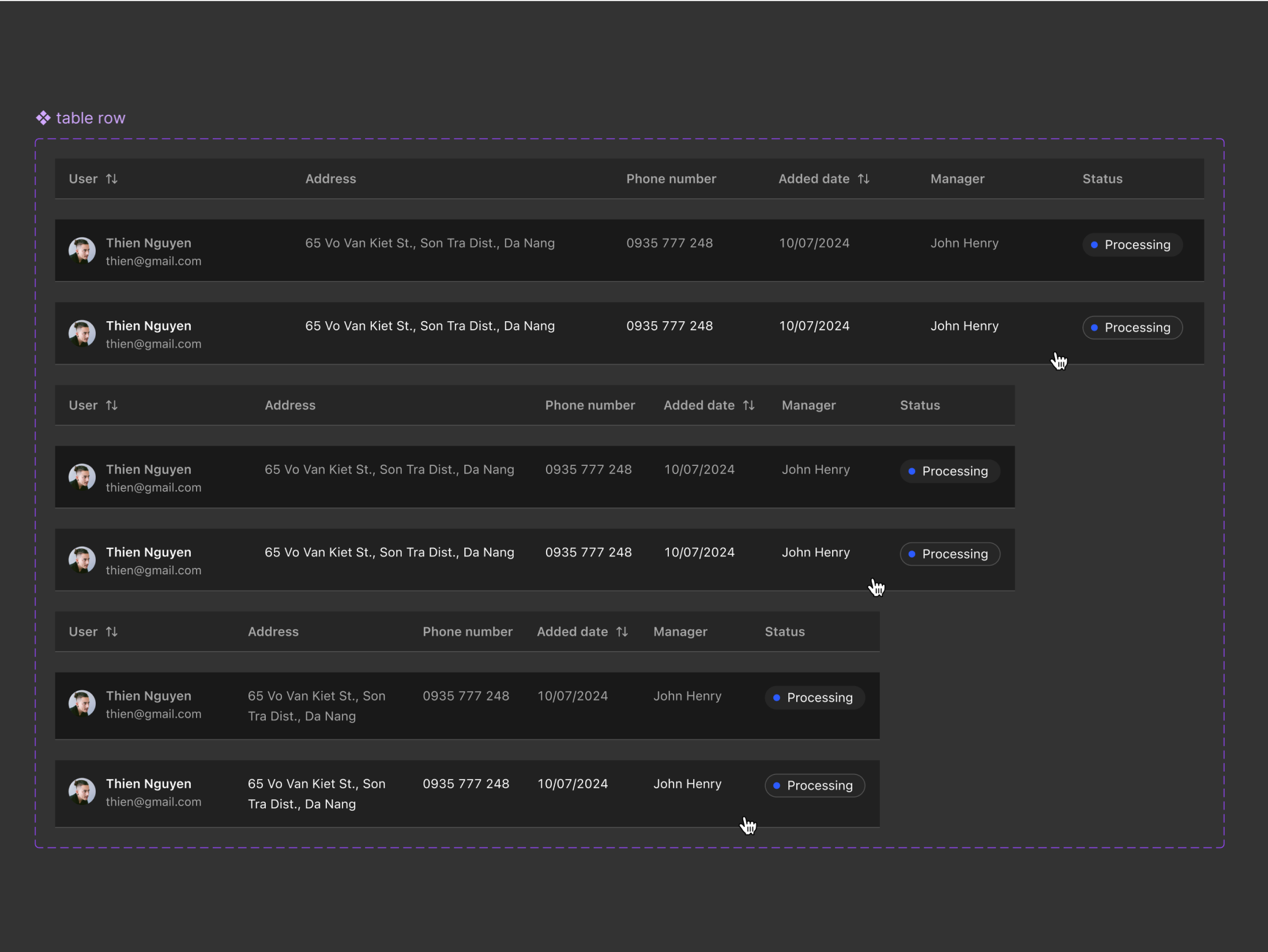 Thiết kế Figma Responsive Table với Autolayout và Min/Max Width