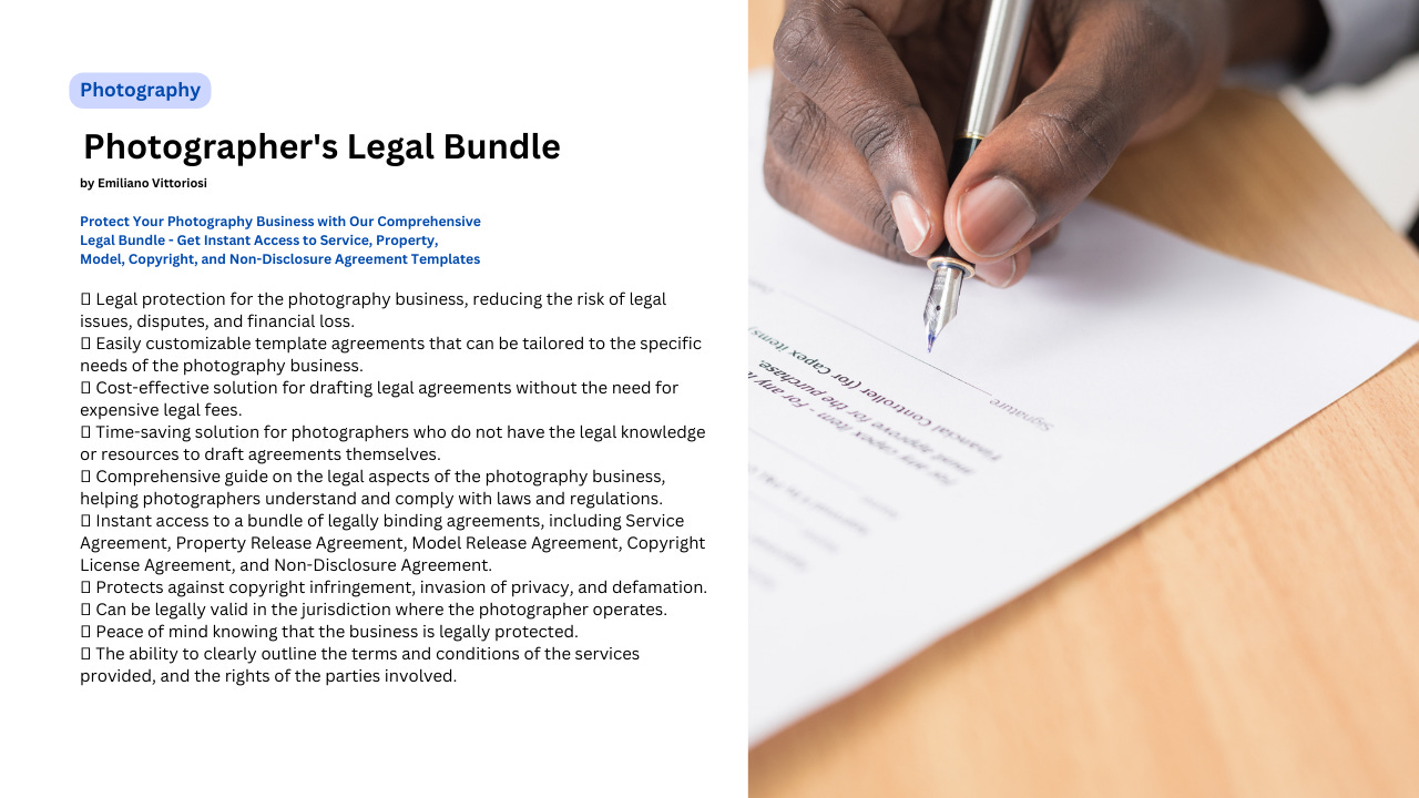 Protect Your Photography Business with Our Comprehensive Legal Bundle