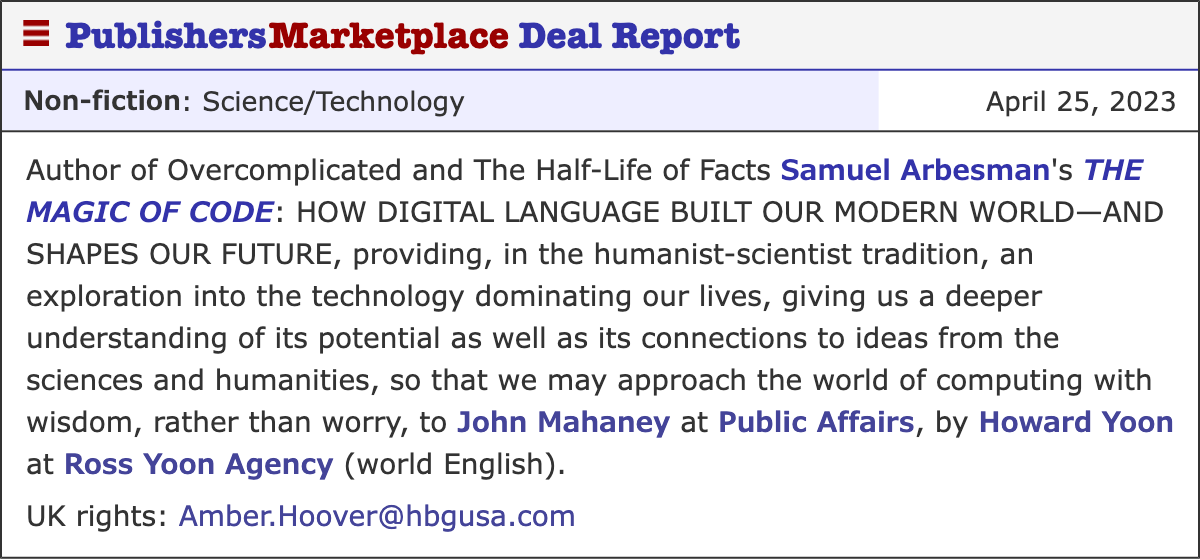 The Magic of Code - by Samuel Arbesman