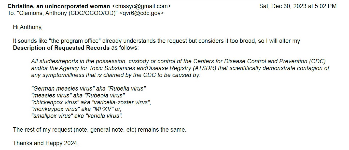 CDC has no scientific evidence that pox or measles symptoms are contagious