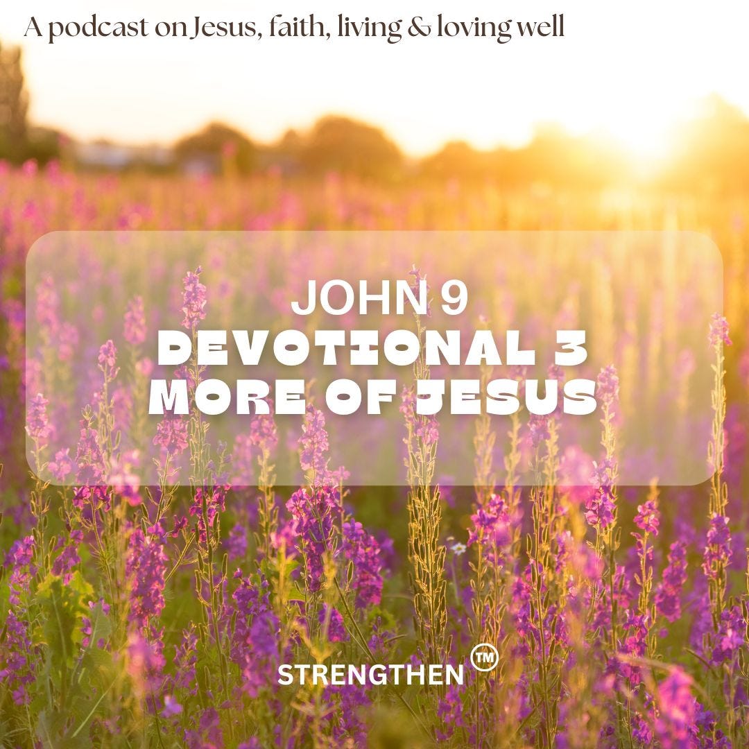 John 9 Devotional 3: More of Jesus - by Andrea Urquhart