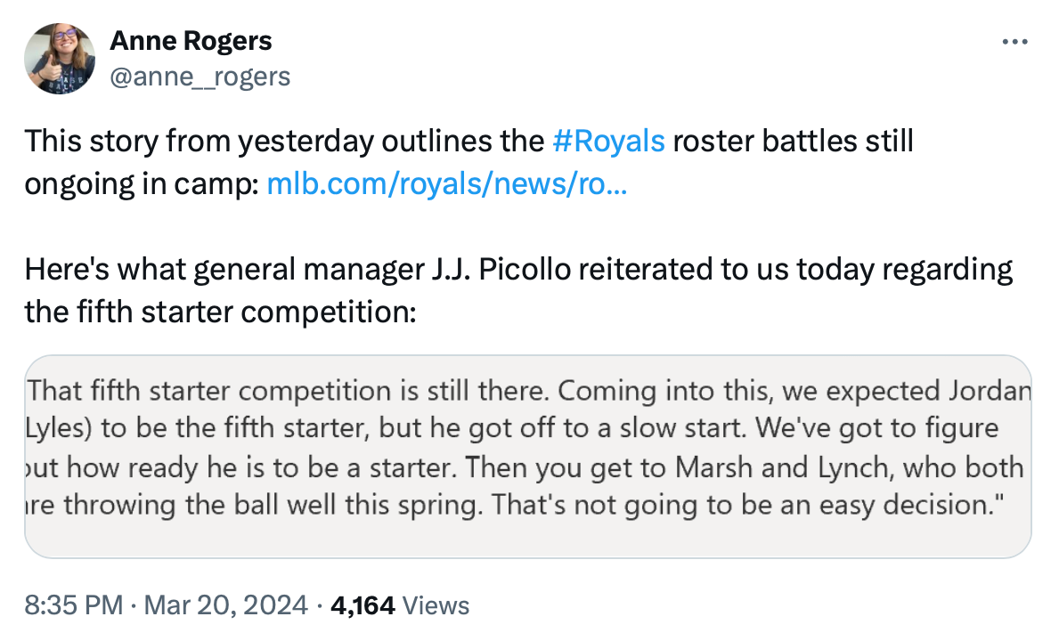 Daniel Lynch IV optioned to Omaha - by Craig Brown