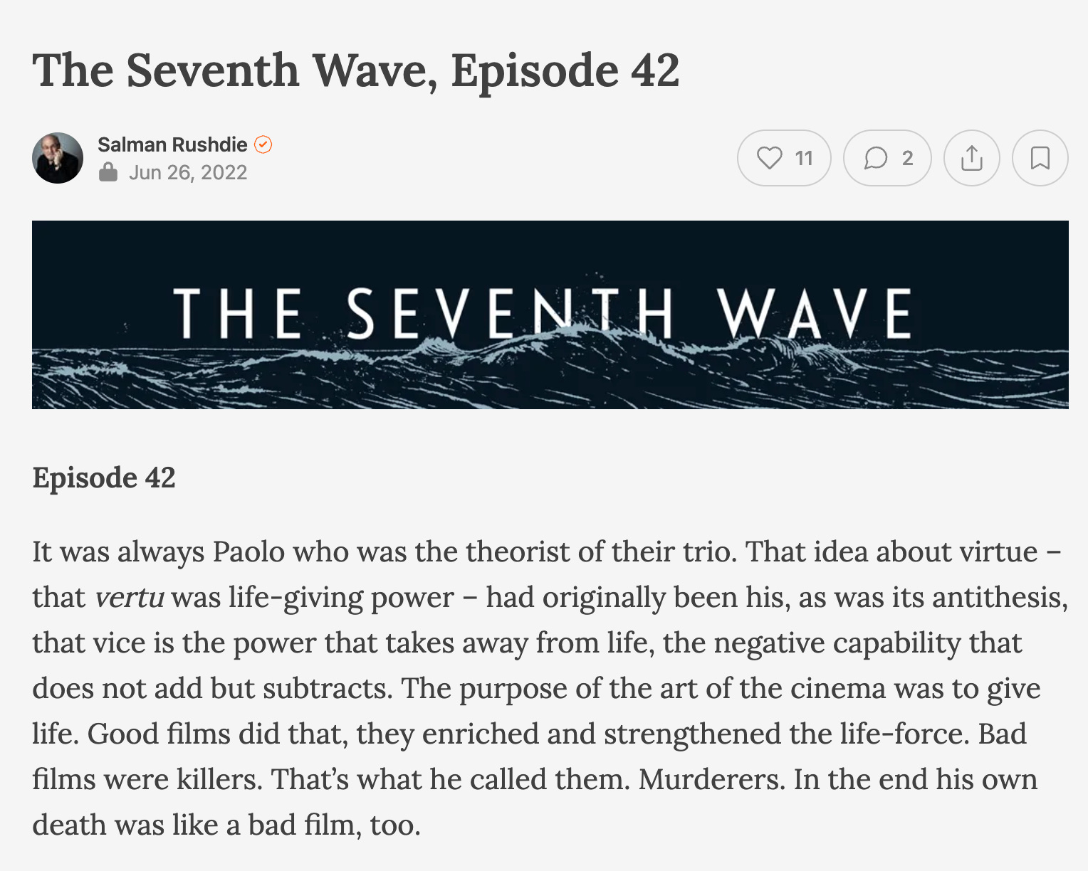 The Art of the Synopsis in a Substack Serialization