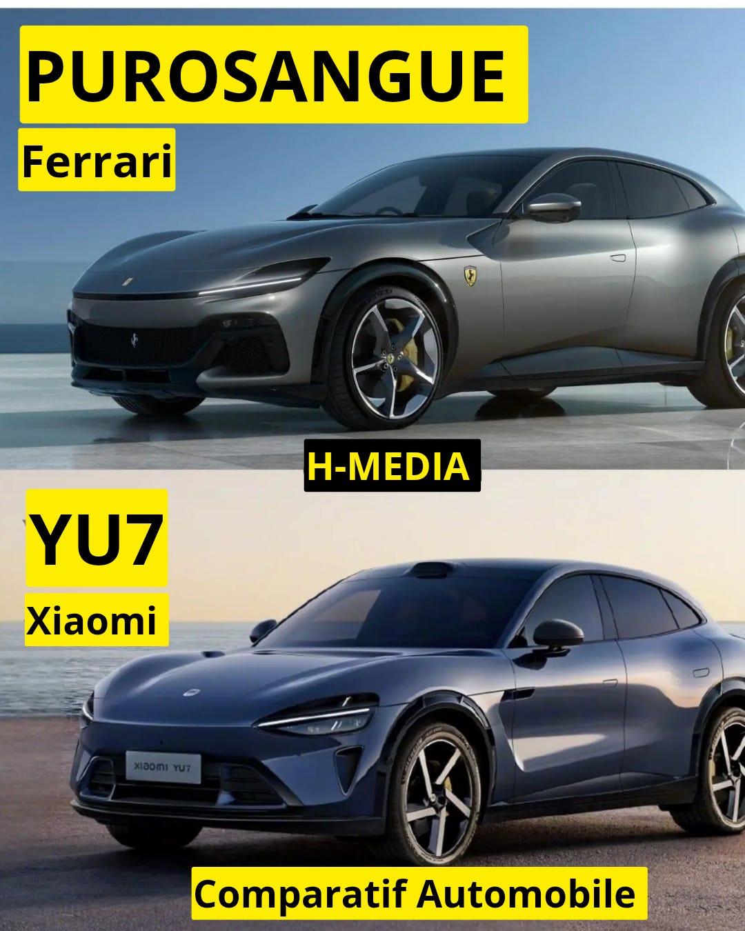 Duel de Titans : Ferrari Purosangue VS Xiaomi YU7