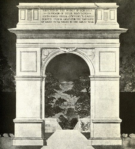 The Rosedale WWI Memorial Arch