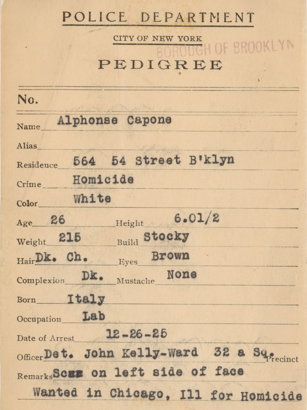 AL CAPONE IN SUNSET PARK - Sunset Park Spotlight