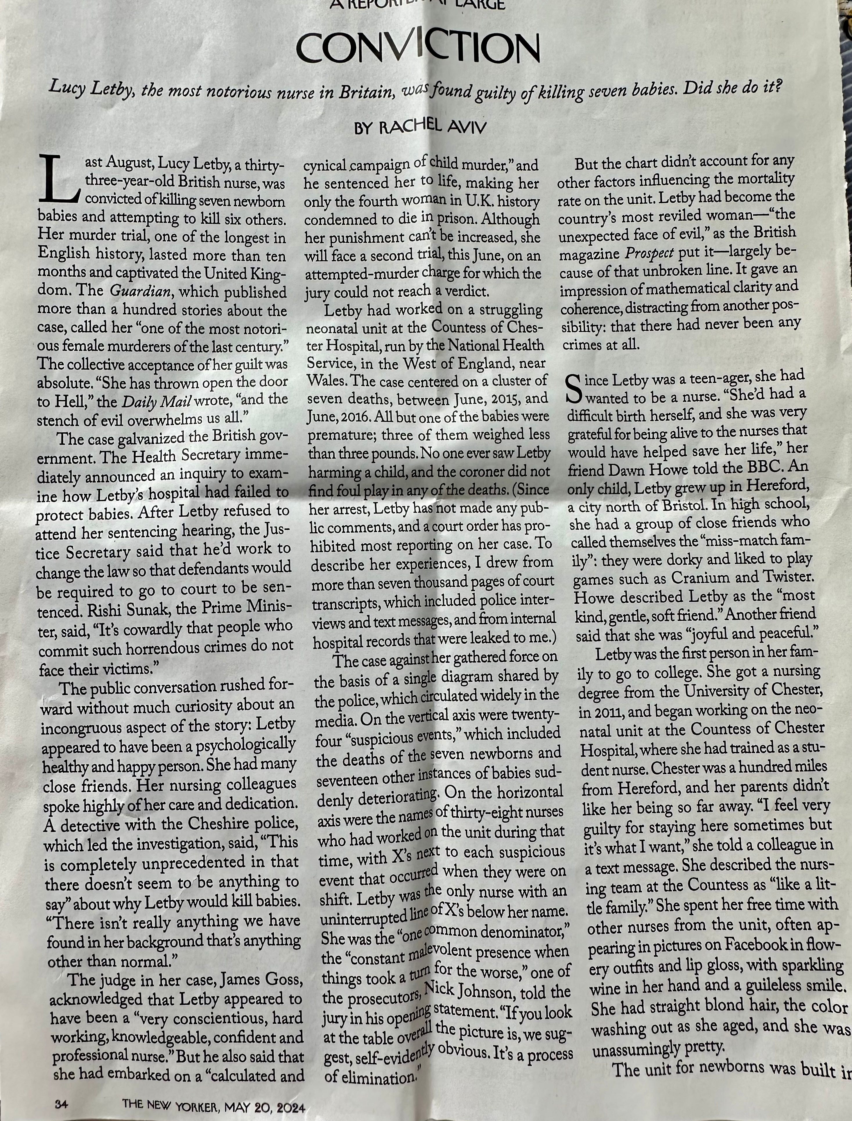 Special Edition: The Lucy Letby New Yorker Article