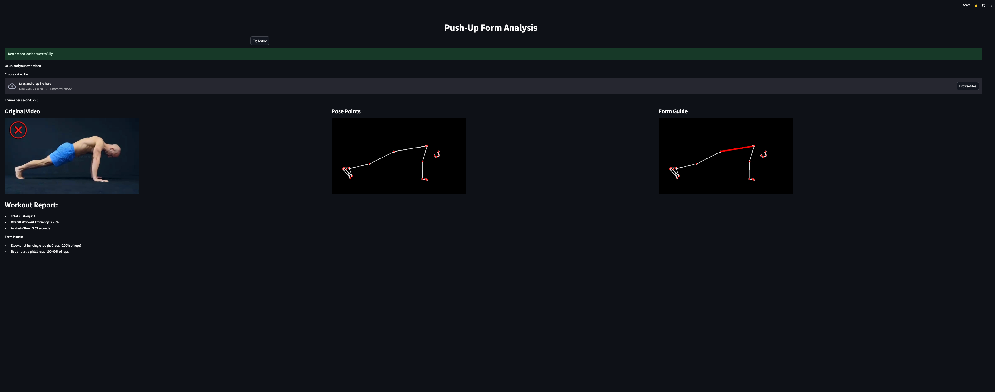 Push-Up Form Analysis using Mediapipe - by Nihar Palem