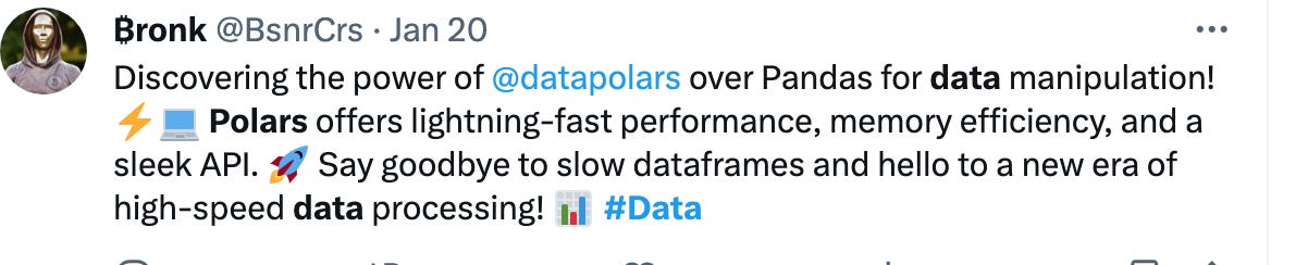 Why DuckDB is losing to Polars - by Daniel Beach