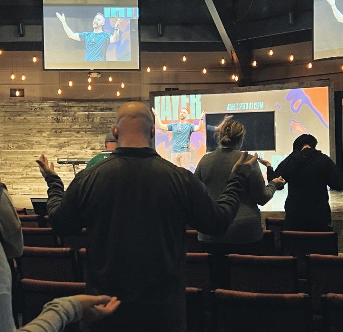 A Gallery Of The Faithful Gathering For Church. Album 24