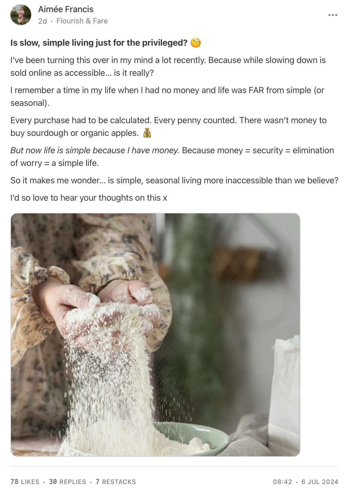 Is slow living just for rich people? - by Aimée Francis