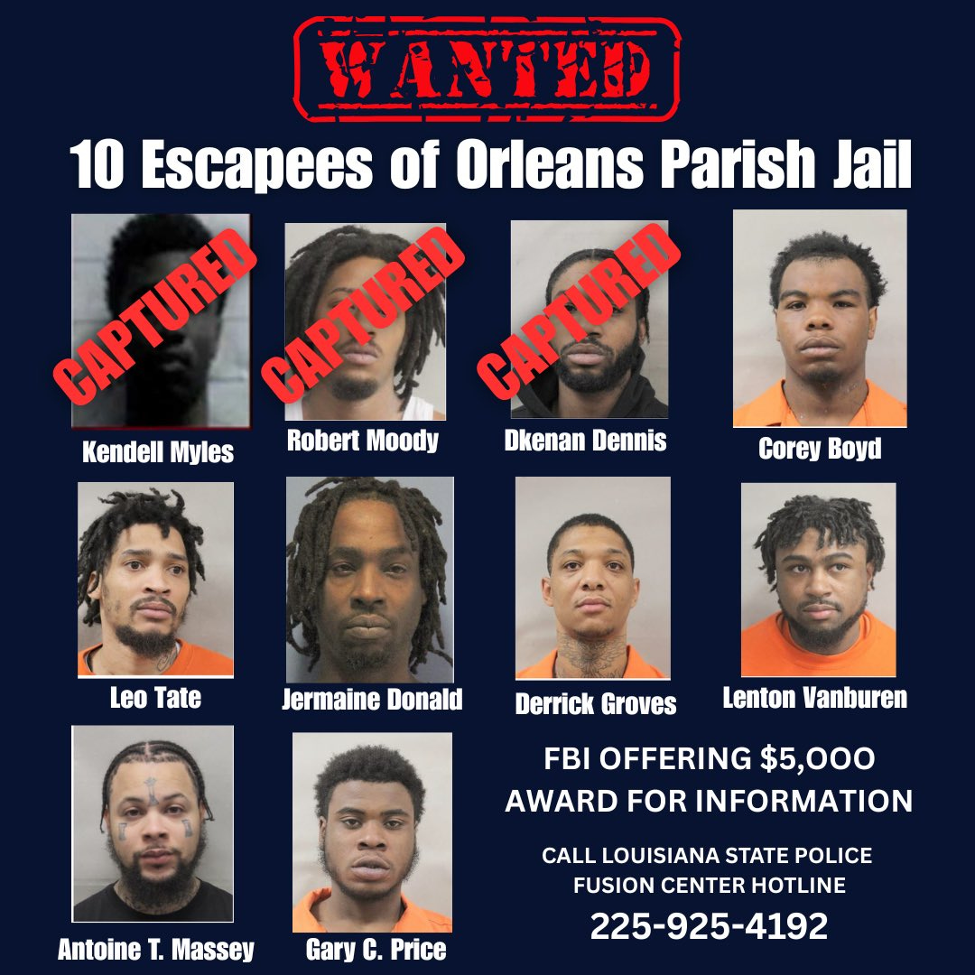 BREAKING NEWS: 10 inmates escaped from the Orleans Parish jail