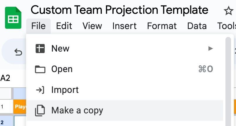 New Tool: Custom Team Projections Sheet - by Jon A