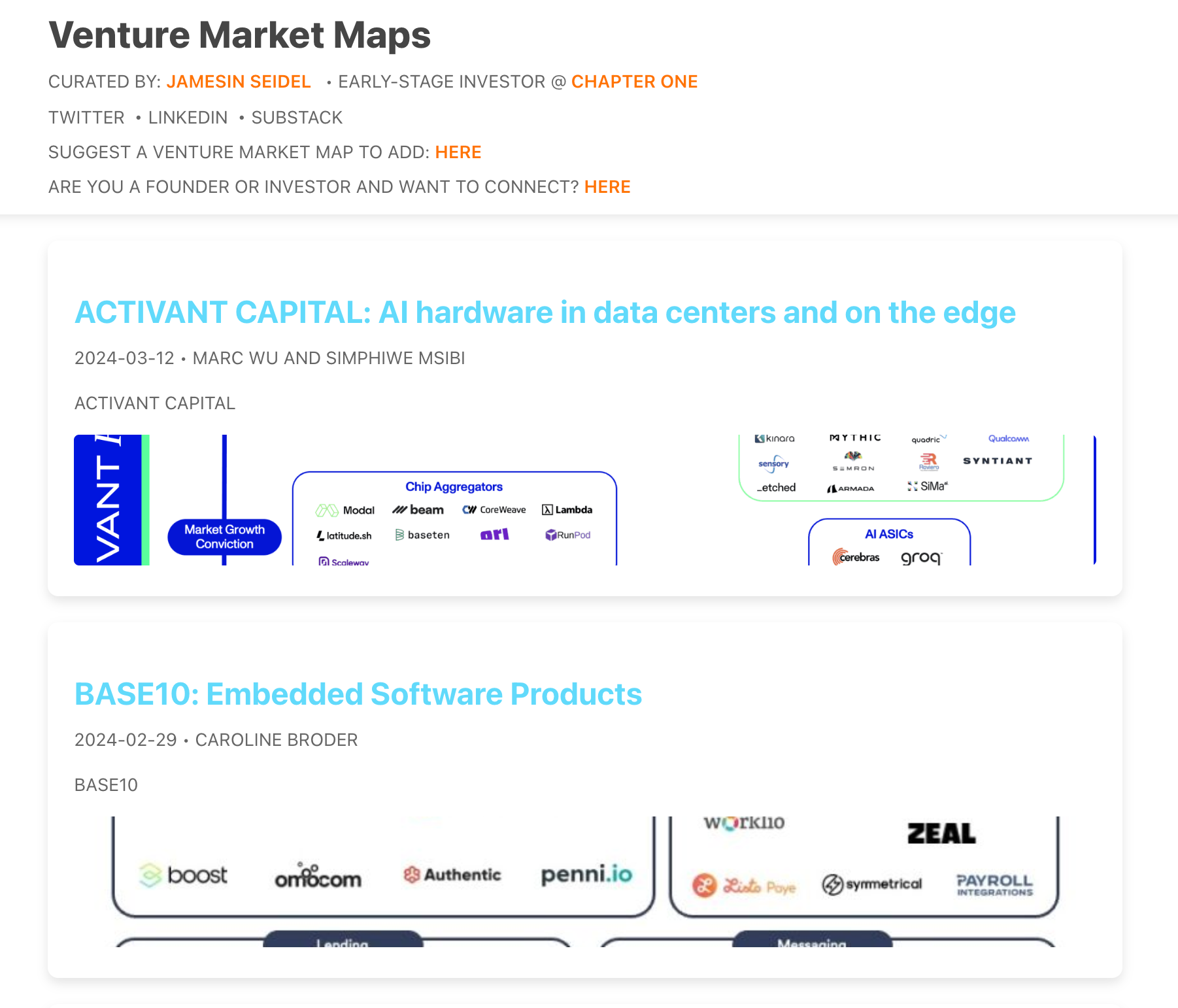 I built a website for venture market maps.