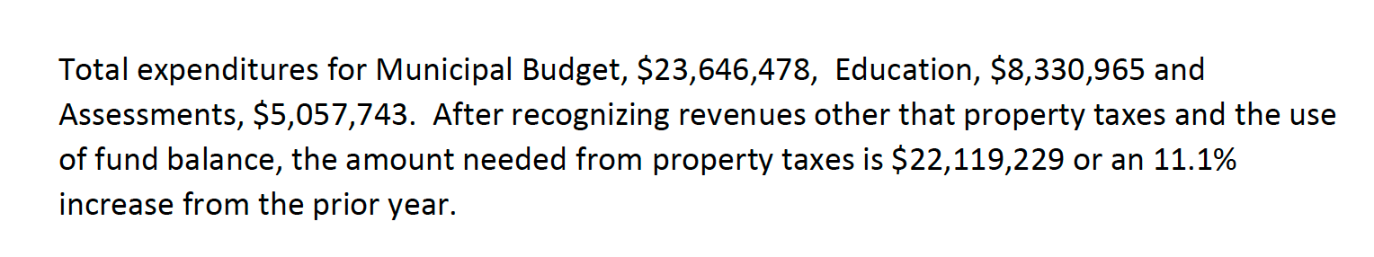 Town Budget Now at an 11.1% increase - by Carrie Jones