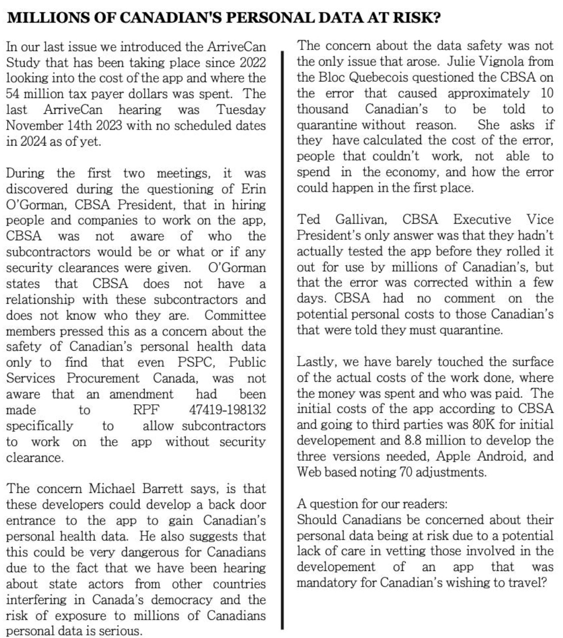 Canadian's Personal Data At Risk - Ruby Kennedy Media