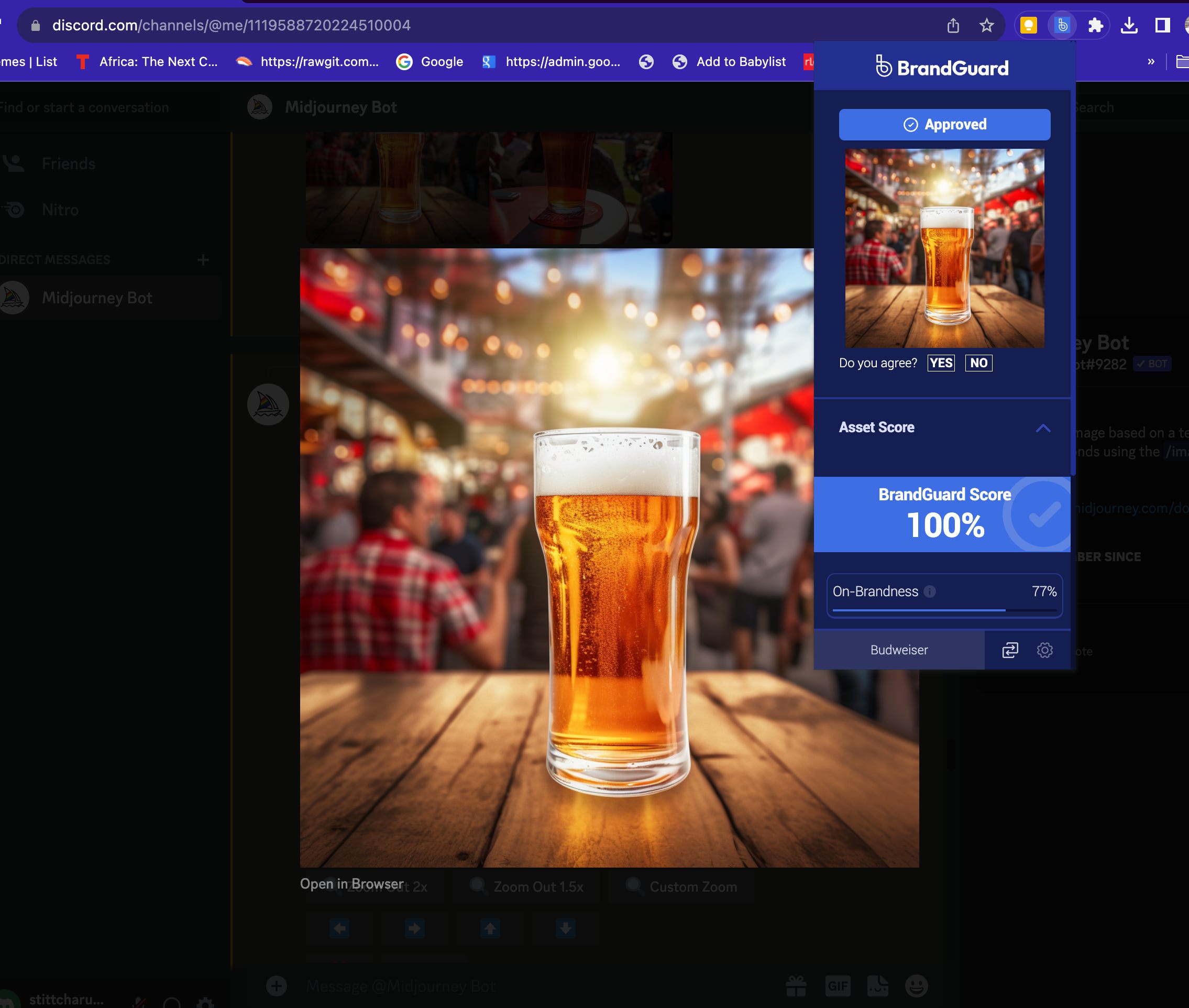 Example of Our "On Brand" Models for Budweiser - by Rob May