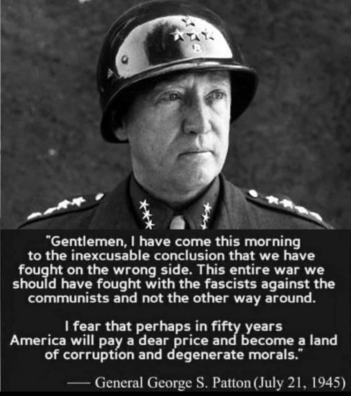 General Patton hat nach seiner Einsicht nicht mehr lange gelebt
