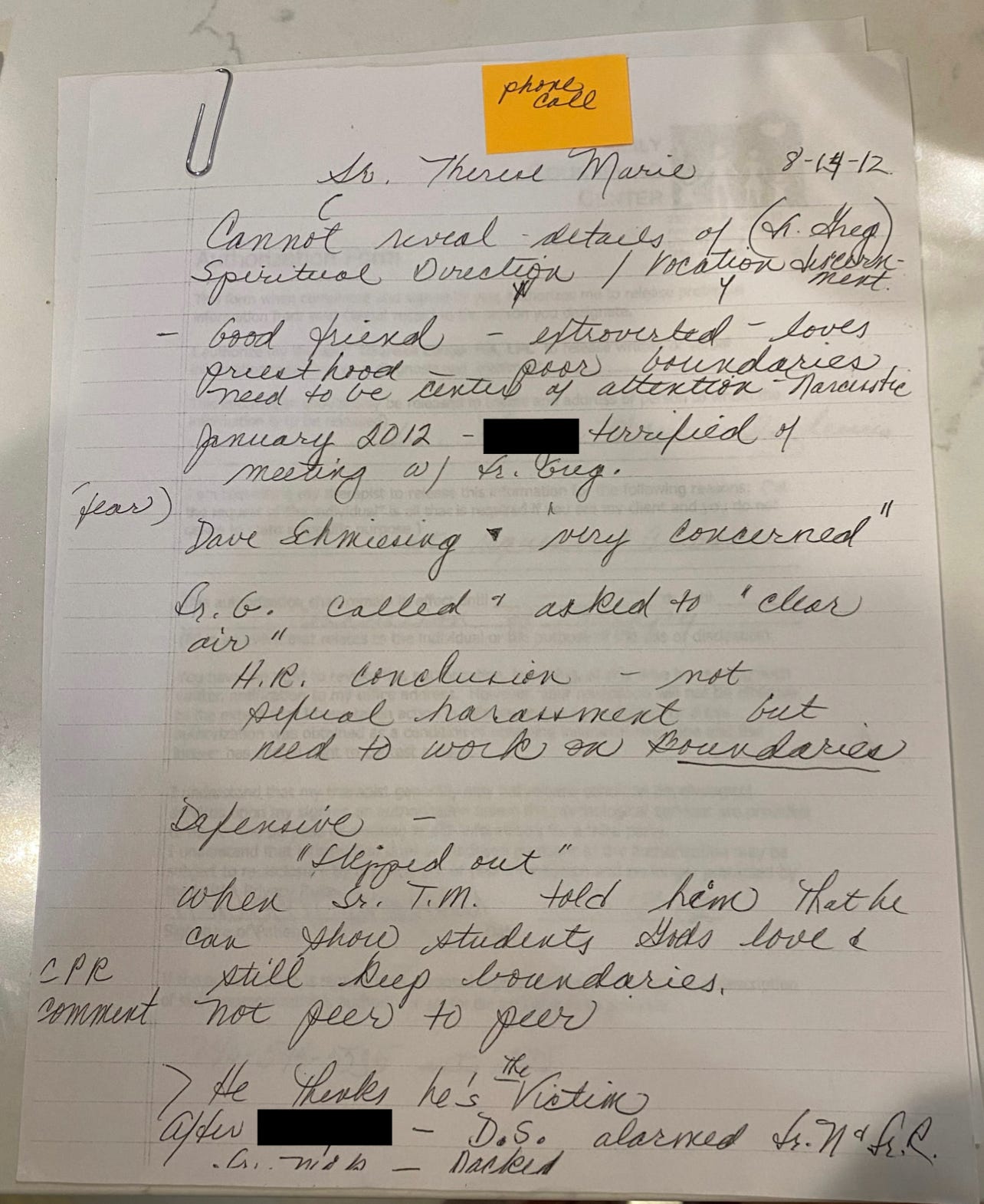 Allegations Against Father Gregory Plow, TOR, currently assigned to ...
