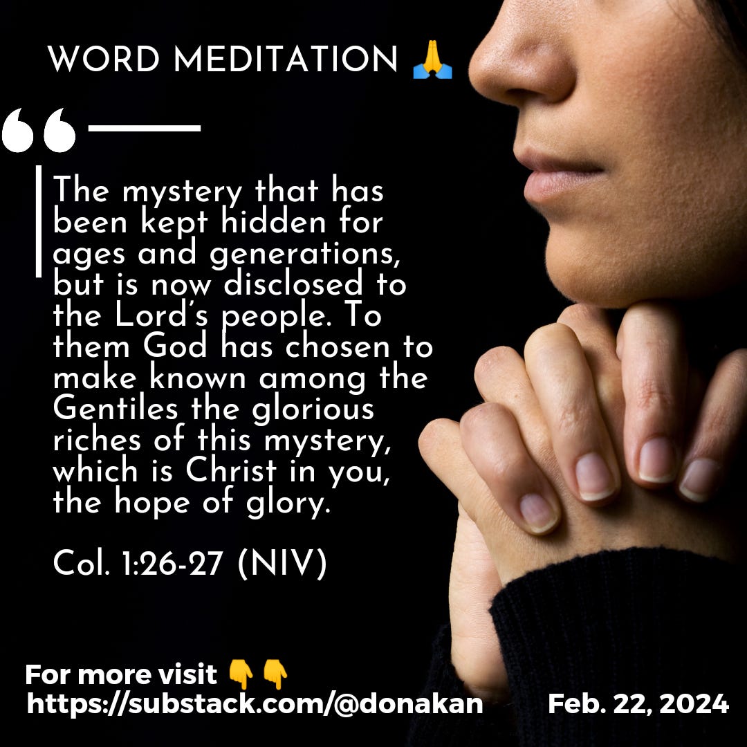 Word Meditation - by Don Akan - Don’s Substack