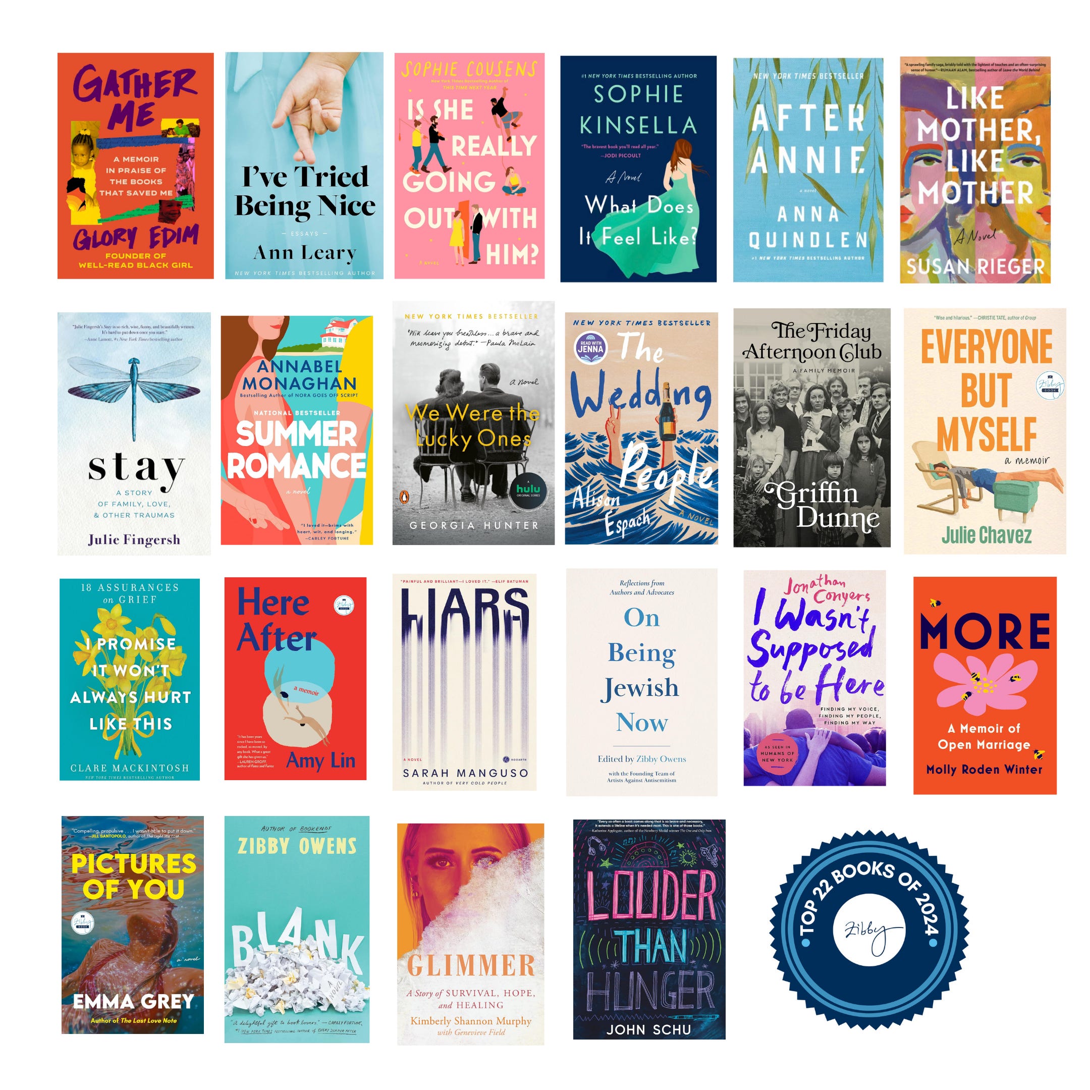 My Top 22 Books of 2024. What are YOURS? - by Zibby Owens