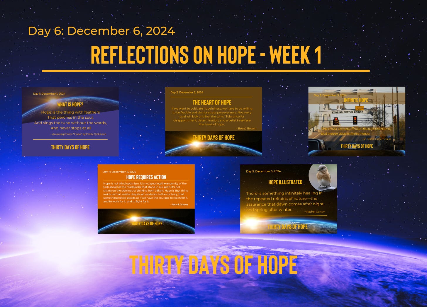 Reflections on Hope - Week 1 - by Annette Marquis