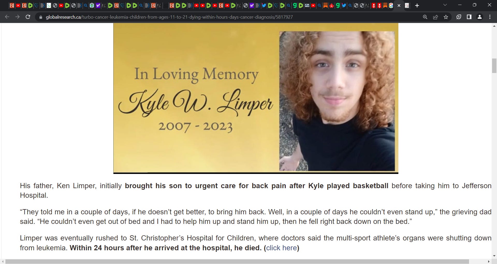 Turbo Cancer Leukemia: Children From Ages 11 to 21 Are Dying Within ...