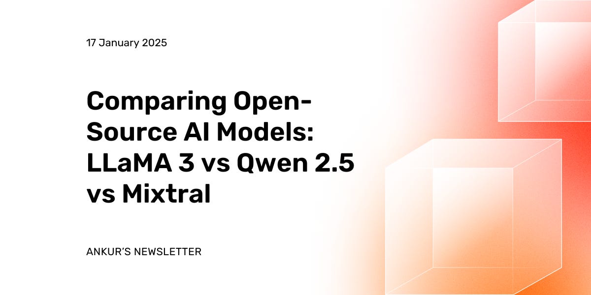 Comparing Open-Source AI Models: LLaMA 3 vs Qwen 2.5 vs Mixtral