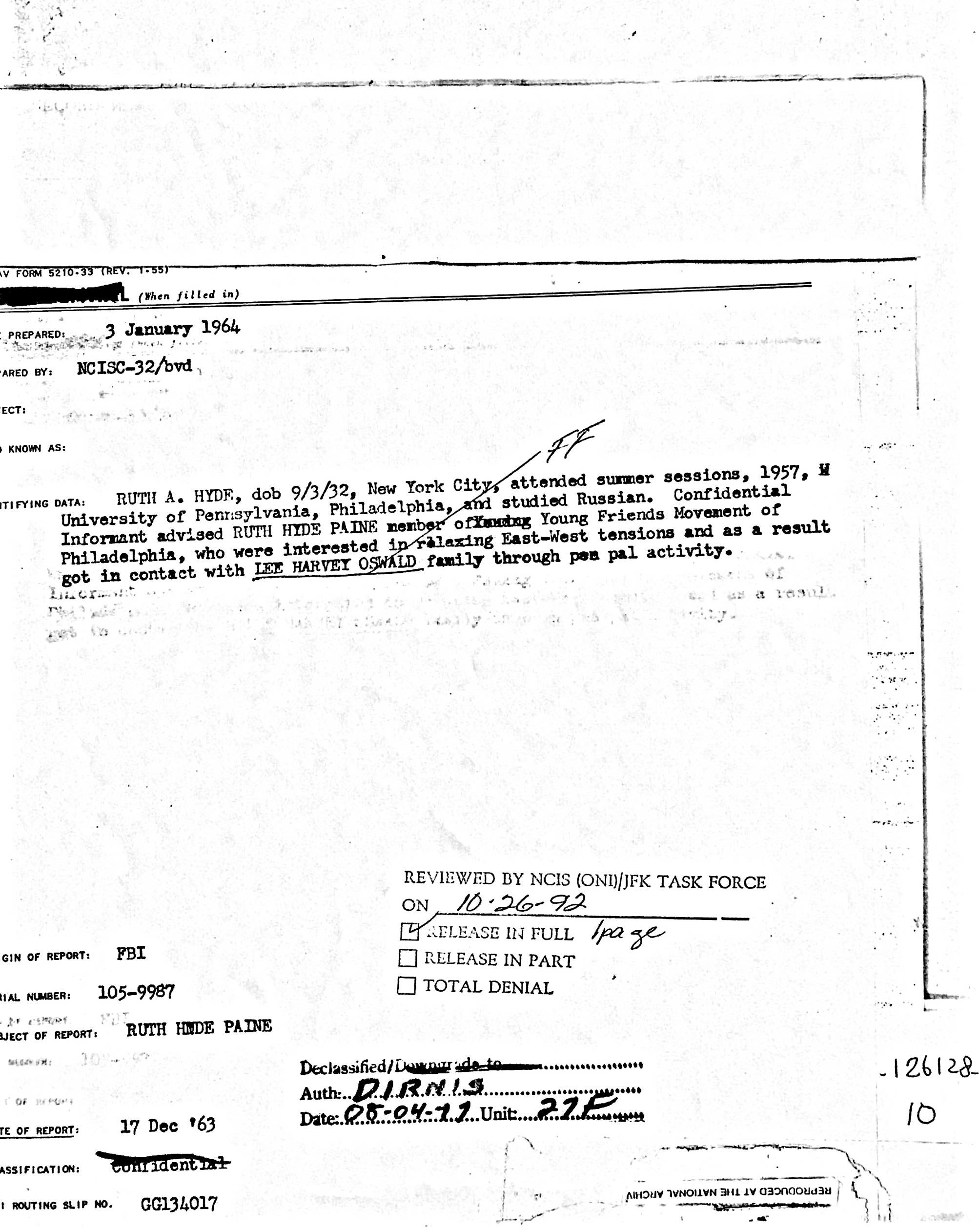 Malcolm Blunt and Bart Kamp unknowingly find 128 Office of Naval ...