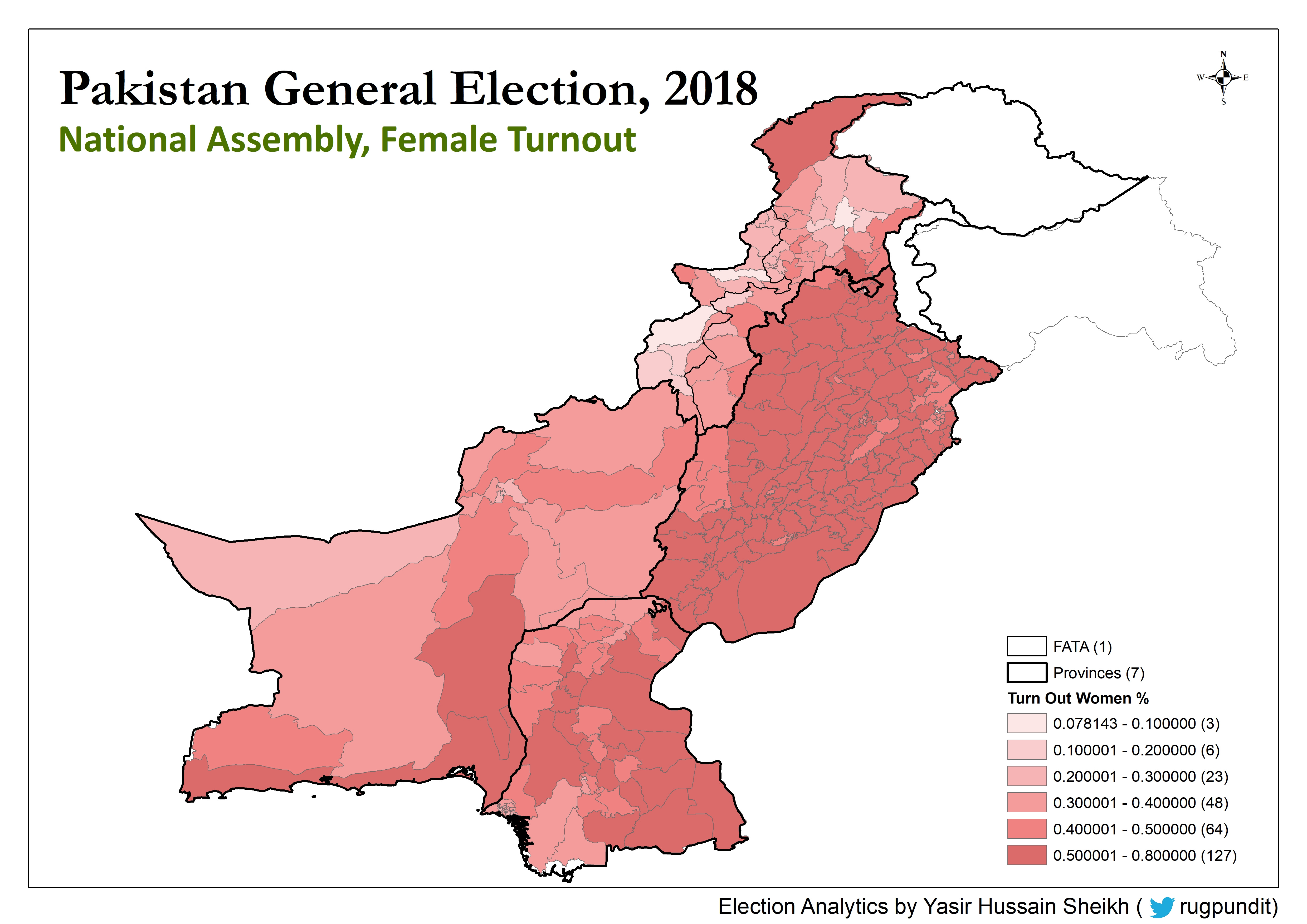 Spatial analysis of National Assembly the Pakistan General Election 2018