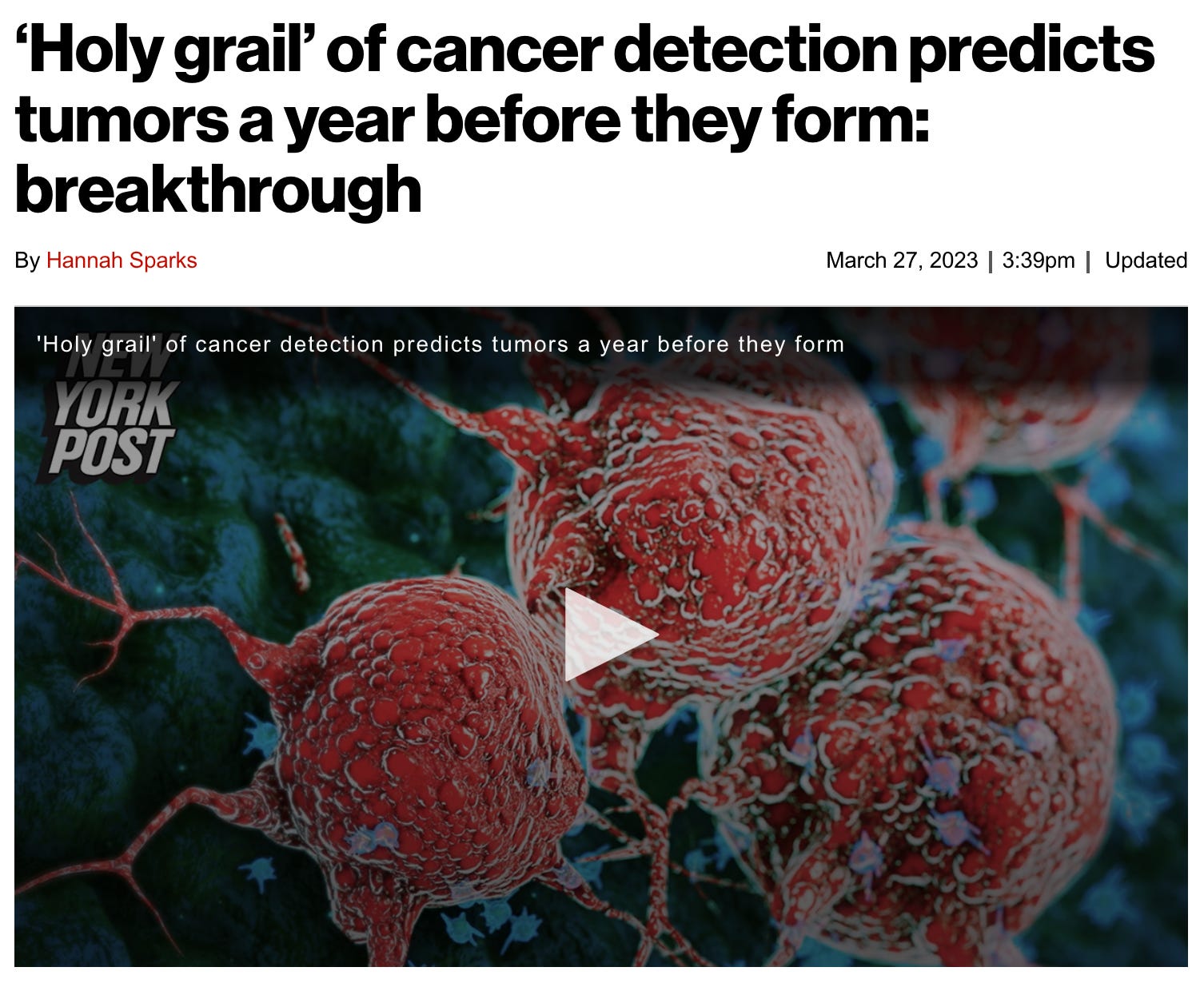 A Blood Test Claims 100% Accuracy in Screening for Cancers