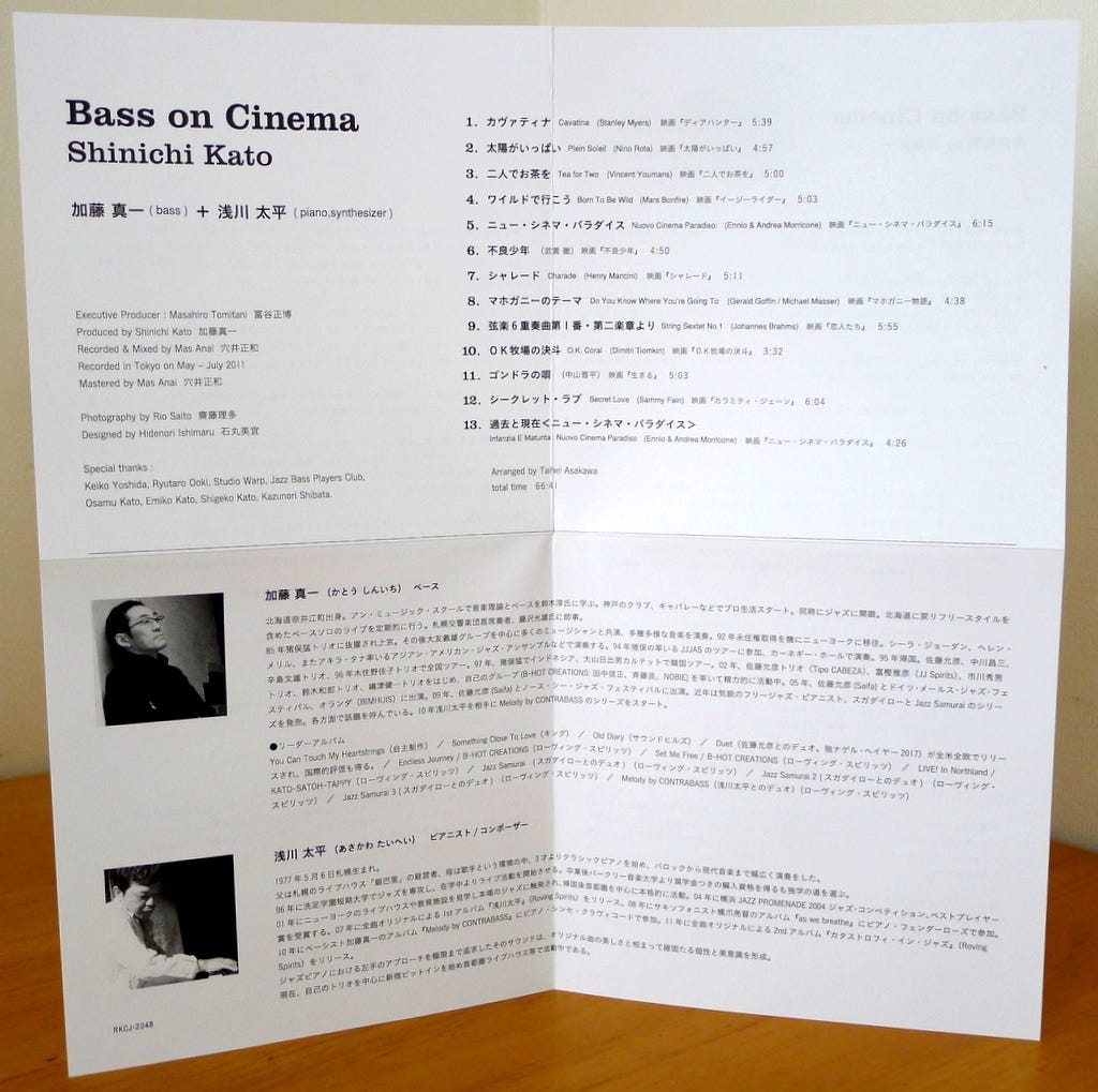 Shinichi Kato: Bass on Cinema - by Brian McCrory