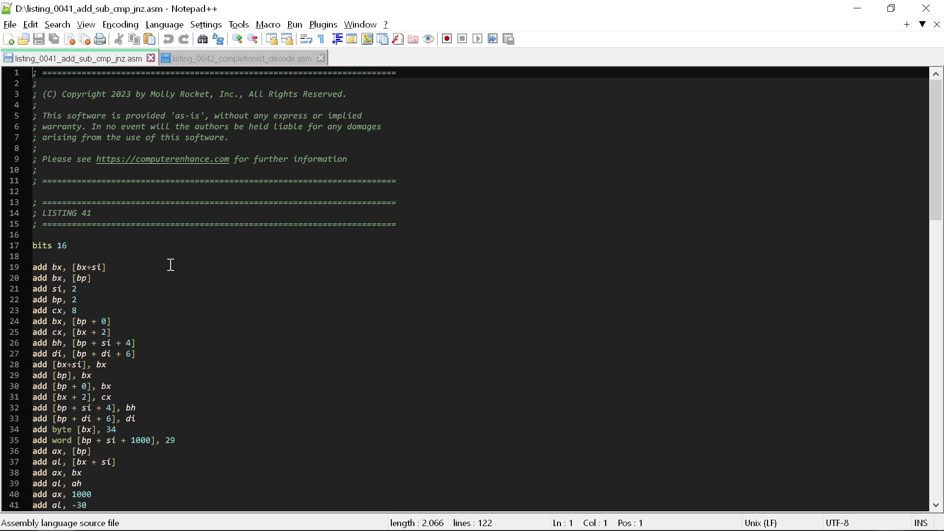 Opcode Patterns in 8086 Arithmetic - by Casey Muratori